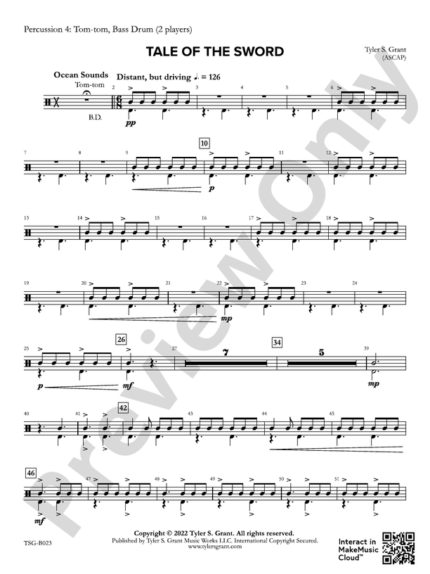 Tale of the Sword: 4th Percussion: 4th Percussion Part - Digital Sheet ...