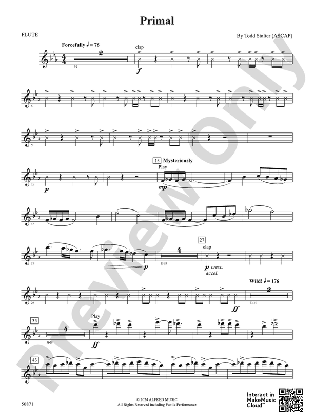 Primal: Flute: Flute Part - Digital Sheet Music Download