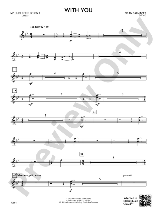 With You: Mallets: Mallets Part - Digital Sheet Music Download
