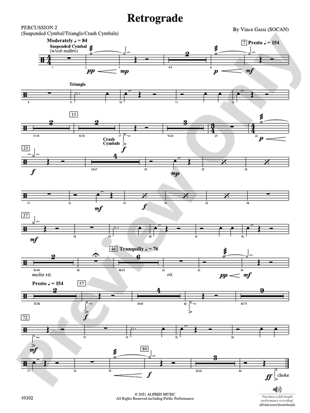 Retrograde: 2nd Percussion: 2nd Percussion Part - Digital Sheet Music Download