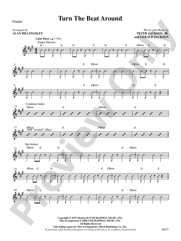 Turn the Beat Around: Guitar: Guitar Part - Digital Sheet Music Download