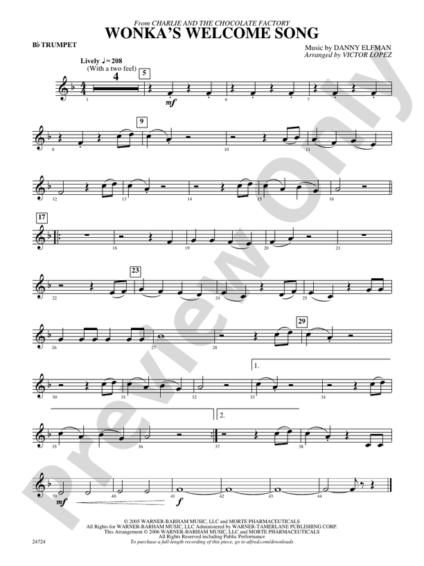 Wonka's Welcome Song (from Charlie and the Chocolate Factory): 1st B ...