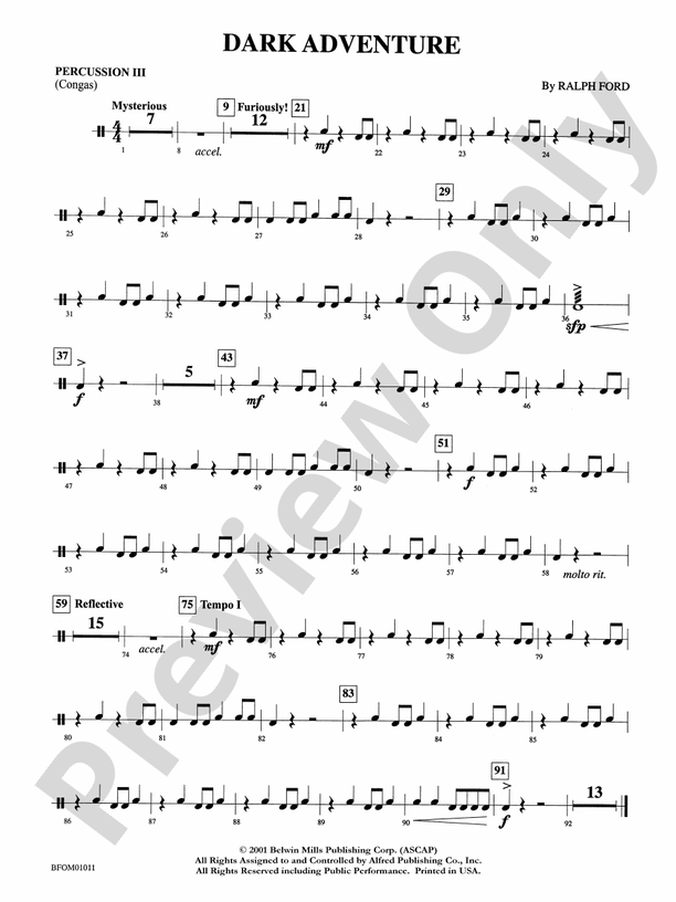 Dark Adventure: 3rd Percussion: 3rd Percussion Part - Digital Sheet Music Download