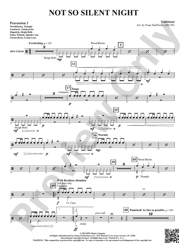 Not So Silent Night: 2nd Percussion: 2nd Percussion Part - Digital ...