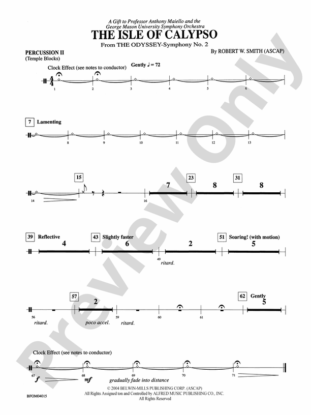 The Isle of Calypso (from The Odyssey (Symphony No. 2)): 2nd Percussion ...