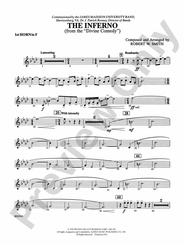 The Inferno: 1st F Horn: 1st F Horn Part - Digital Sheet Music Download