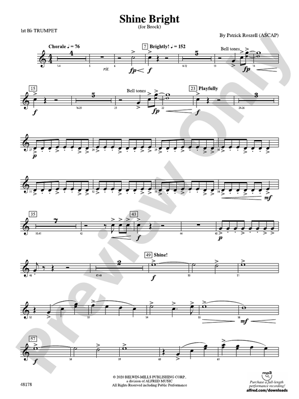 Shine Bright: 1st B-flat Trumpet: 1st B-flat Trumpet Part - Digital ...