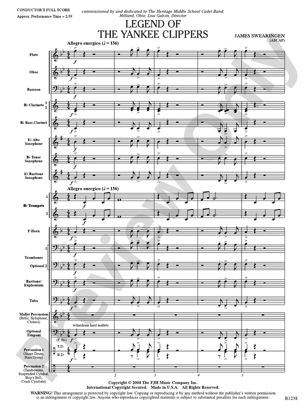 Legend of the Yankee Clippers: Score: : James Swearingen - Digital ...