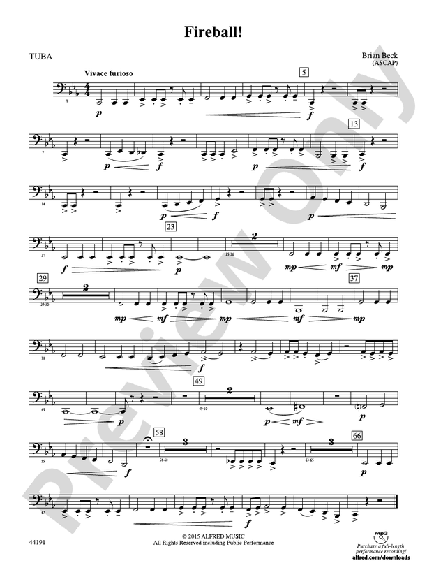 Fireball!: Tuba: Tuba Part - Digital Sheet Music Download