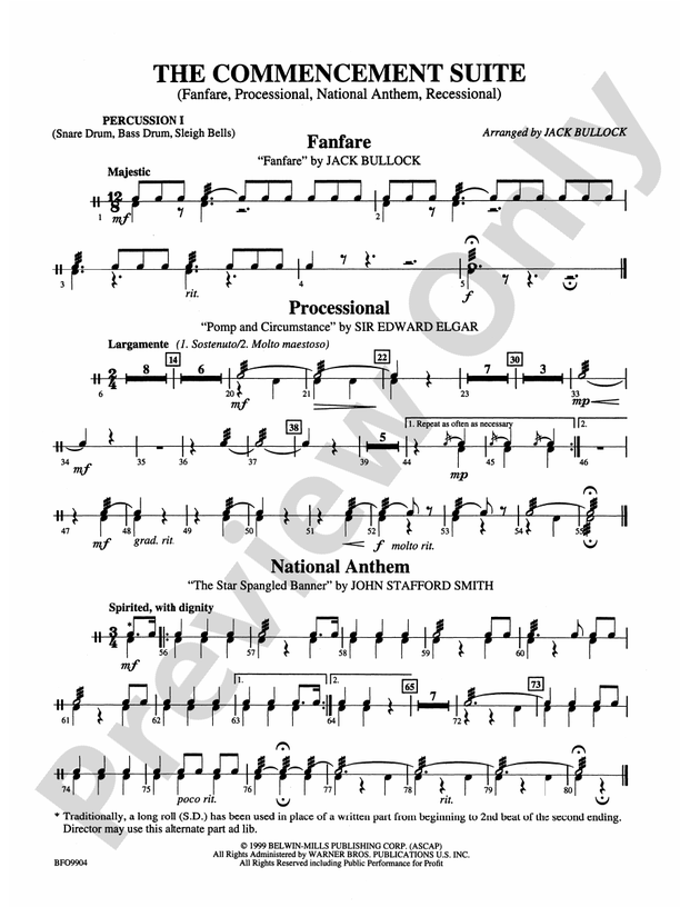 Commencement Suite: 1st Percussion: 1st Percussion Part - Digital Sheet Music Download