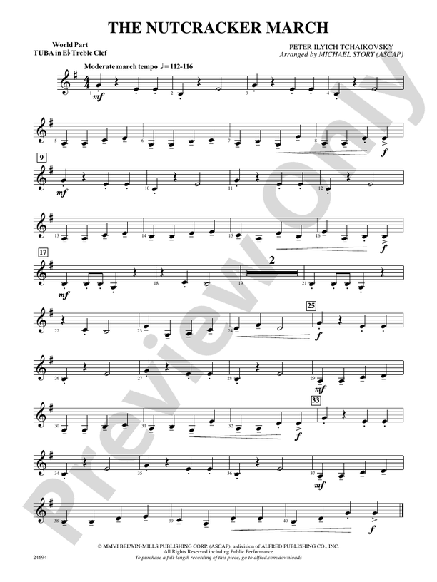 The Nutcracker March: (wp) E-flat Tuba T.C.: (wp) E-flat Tuba T.C. World Part - Digital Sheet ...