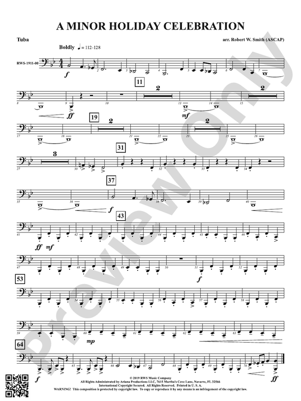 A Minor Holiday Celebration: Tuba: Tuba Part - Digital Sheet Music Download