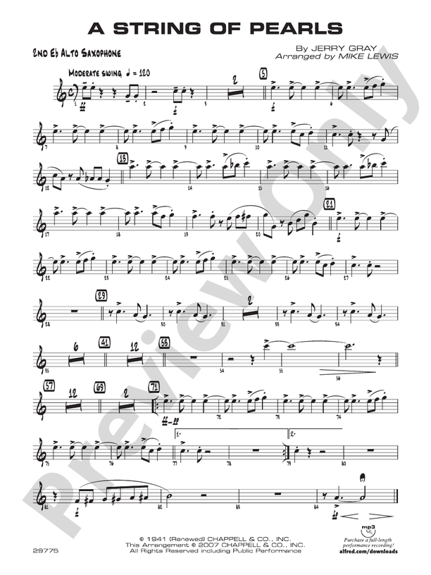 String of Pearls: 2nd E-flat Alto Saxophone: 2nd E-flat Alto Saxophone ...