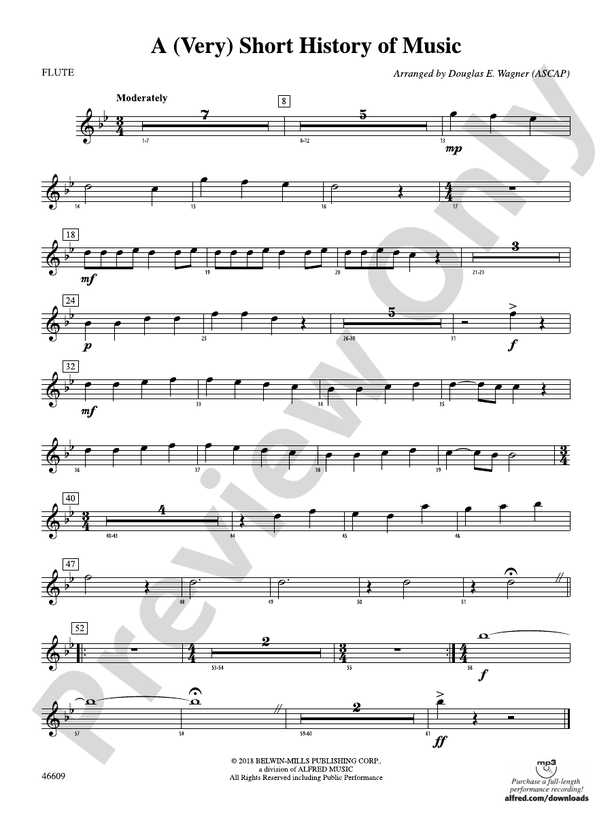 A (Very) Short History of Music: Flute: Flute Part - Digital Sheet ...