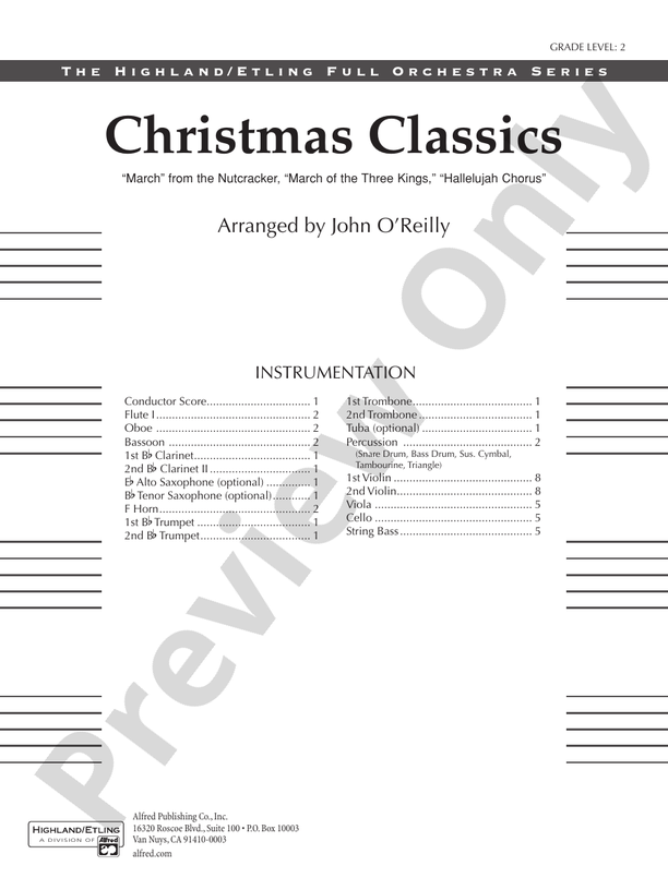 Christmas Classics: Full Orchestra Conductor Score & Parts - Digital ...