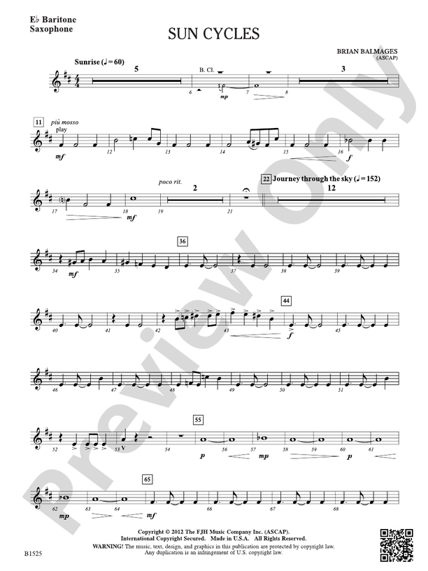 Sun Cycles: E-flat Baritone Saxophone: E-flat Baritone Saxophone Part ...