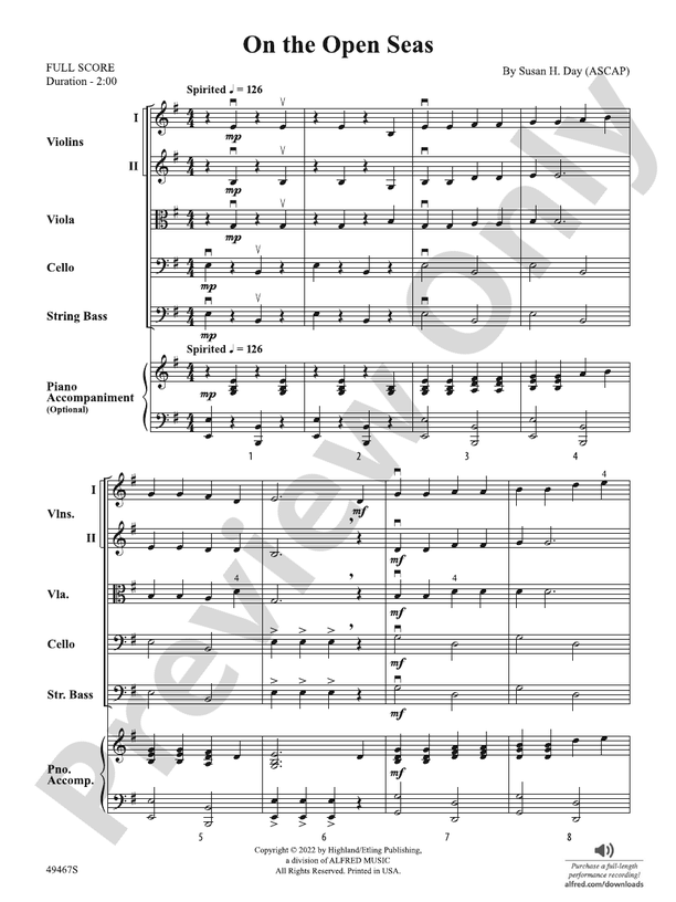 On the Open Seas: Flexible String Ensemble Score & Parts: Susan H. Day ...