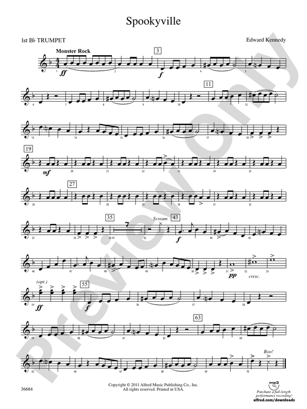 Spookyville: 1st B-flat Trumpet: 1st B-flat Trumpet Part - Digital ...