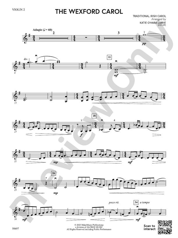 The Wexford Carol: 2nd Violin: 2nd Violin Part - Digital Sheet Music ...