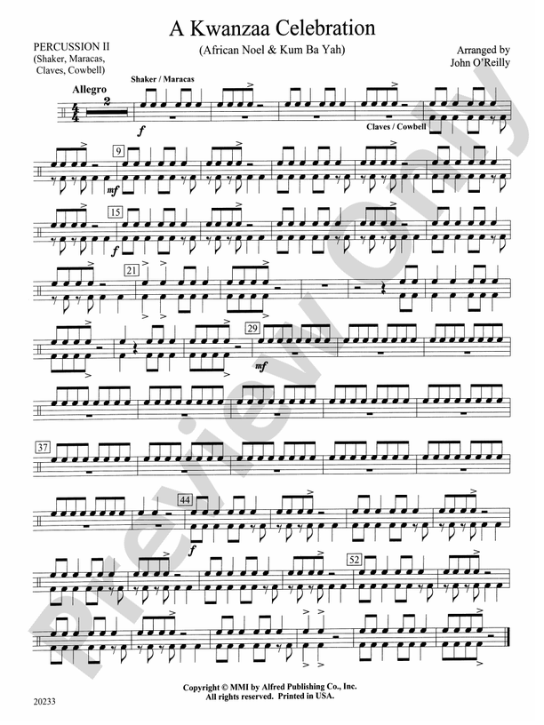 A Kwanzaa Celebration: 2nd Percussion: 2nd Percussion Part - Digital ...