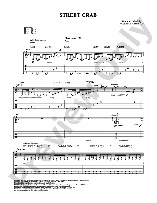 Street Crab: Guitar TAB: Helmet - Digital Sheet Music Download
