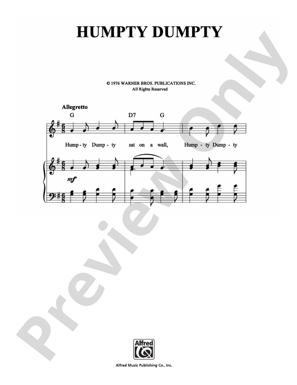 Humpty Dumpty: Piano/Vocal/Chords - Digital Sheet Music Download