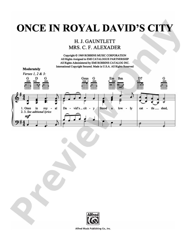 Once in Royal David's City: Piano/Vocal/Chords: H. J. Gauntlett ...