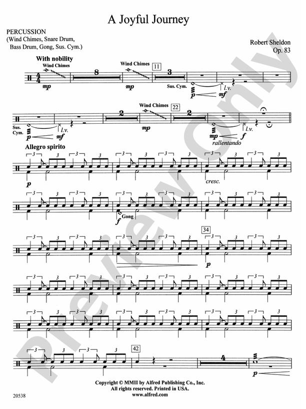 A Joyful Journey: 1st Percussion: 1st Percussion Part - Digital Sheet Music Download
