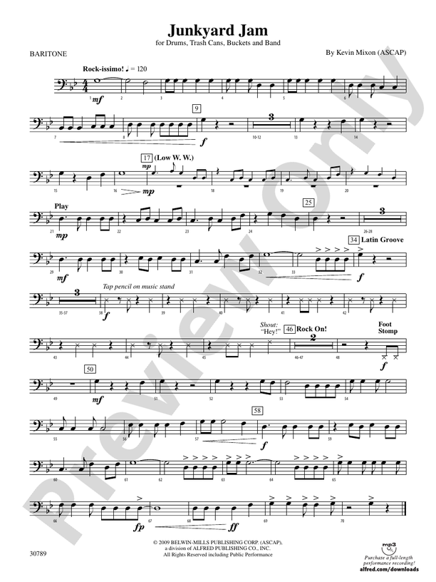 Junkyard Jam: Baritone B.C.: Baritone B.C. Part - Digital Sheet Music ...