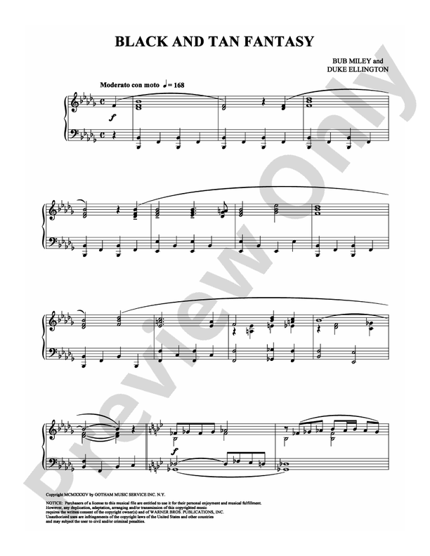 Black And Tan Fantasy: Piano: Duke Ellington - Digital Sheet Music Download