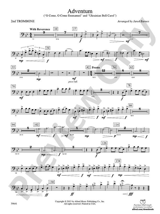 Adventum: 2nd Trombone: 2nd Trombone Part - Digital Sheet Music Download