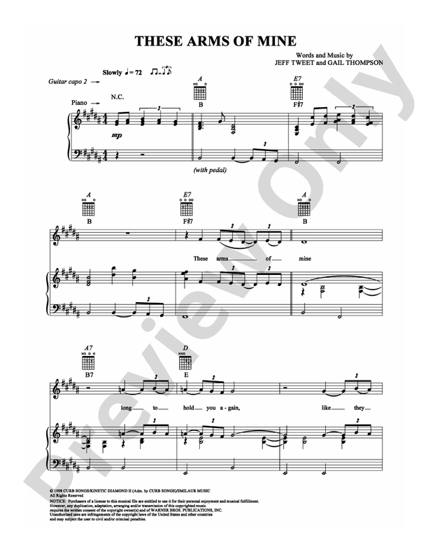 These Arms of Mine: Piano/Vocal/Chords: LeAnn Rimes - Digital Sheet ...