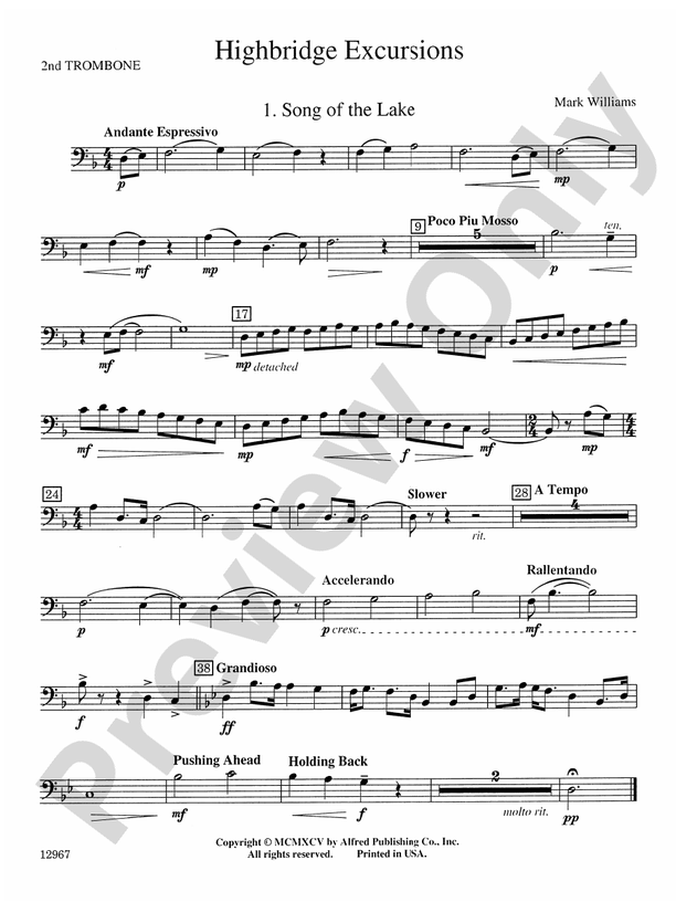 Highbridge Excursions: 2nd Trombone: 2nd Trombone Part - Digital Sheet Music Download