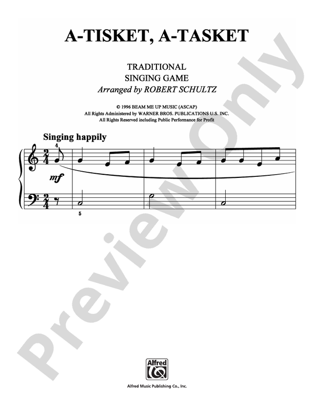 A-Tisket, A-Tasket: Easy Piano: Traditional - Digital Sheet Music Download