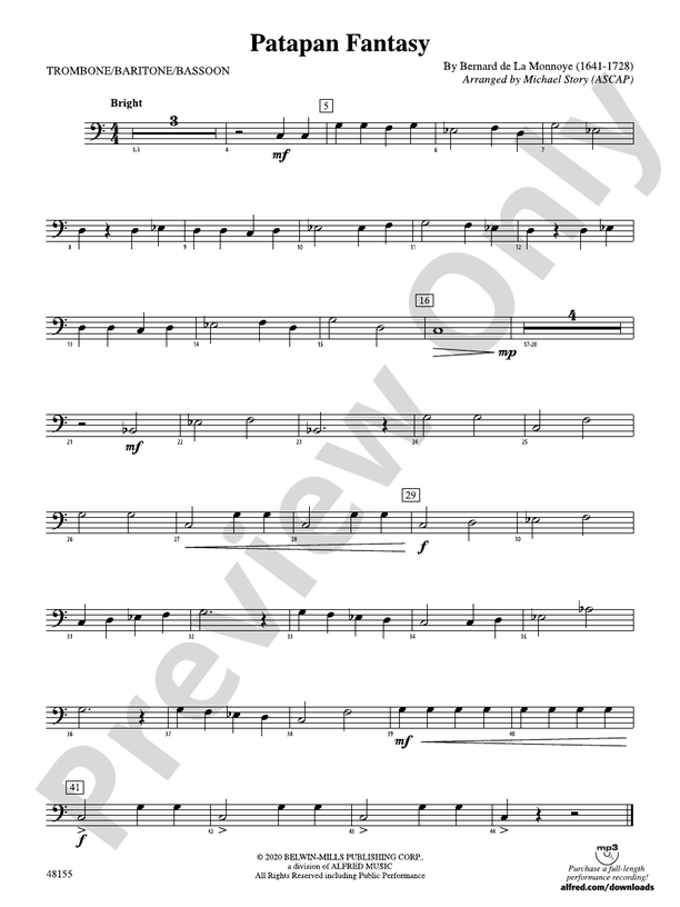 Patapan Fantasy: 1st Trombone: 1st Trombone Part - Digital Sheet Music Download