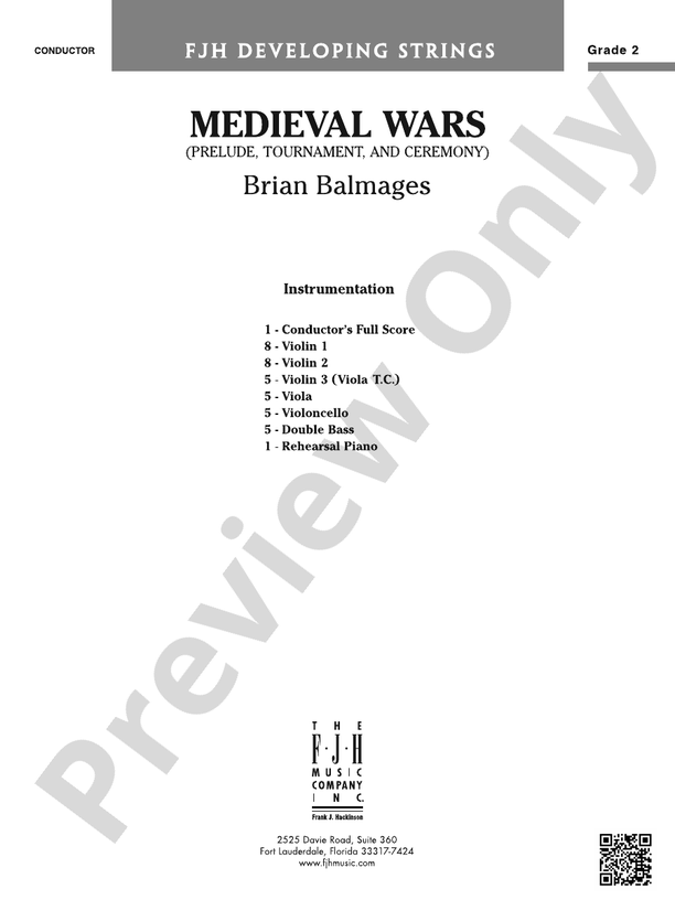 Medieval Wars (Prelude, Tournament, and Ceremony): String Orchestra ...
