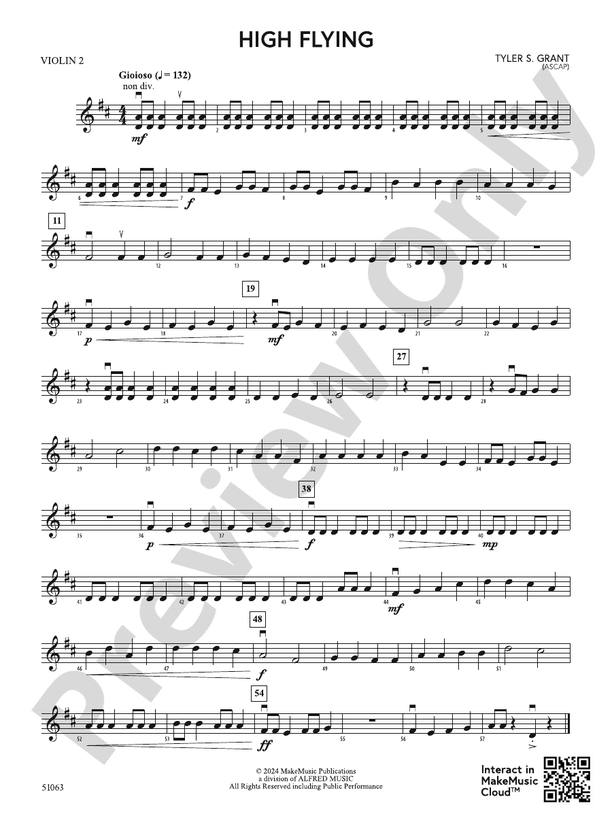 High Flying: 2nd Violin: 2nd Violin Part - Digital Sheet Music Download