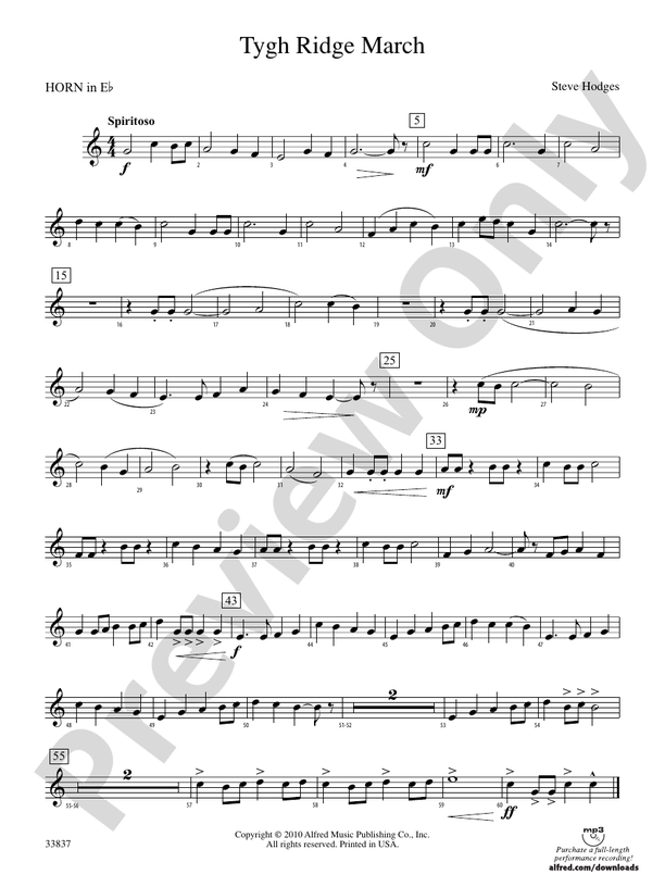 Tygh Ridge March: (wp) 1st Horn in E-flat: (wp) 1st Horn in E-flat ...
