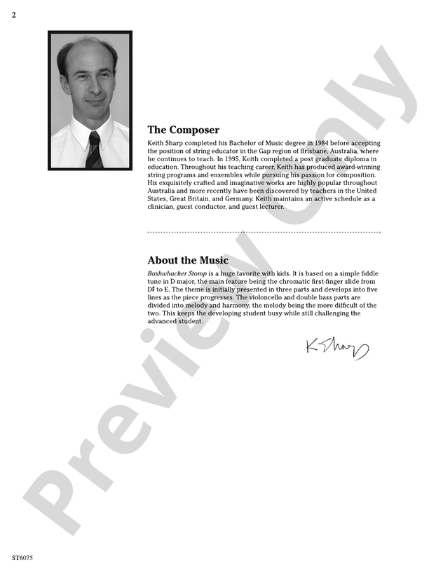 Bushwhacker Stomp: Score: String Orchestra Score: Keith Sharp - Digital ...