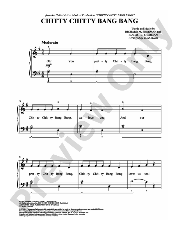 Chitty Chitty Bang Bang: Easy Piano: Richard M. Sherman - Digital Sheet ...