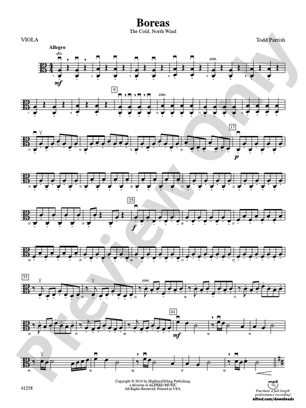 Boreas: Viola: Viola Part - Digital Sheet Music Download