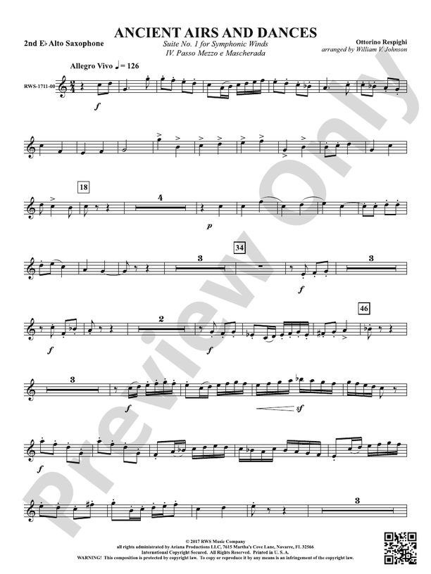 Ancient Airs and Dances - Suite No. 1 for Symphonic Winds - IV. Passo Mezzo e Mascherada: 2nd E ...