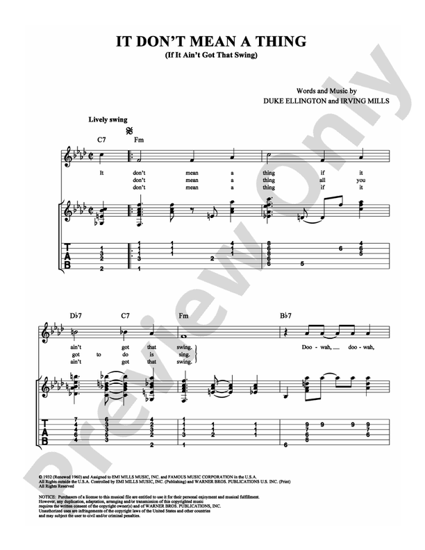 It Don't Mean a Thing (If It Ain't Got That Swing): Guitar TAB: Duke ...