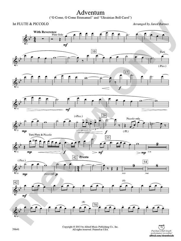 Adventum: Flute: Flute Part - Digital Sheet Music Download