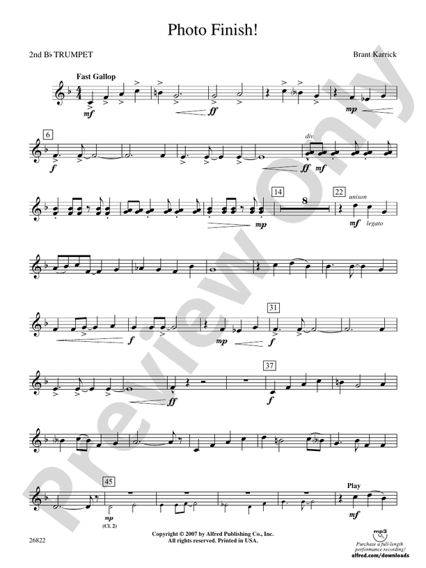 Photo Finish!: 2nd B-flat Trumpet: 2nd B-flat Trumpet Part - Digital ...