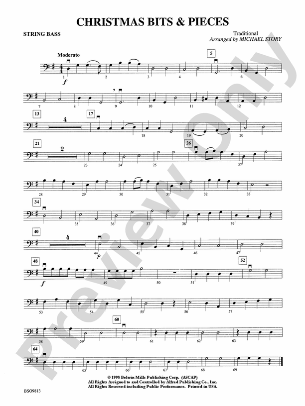 Christmas Bits & Pieces: String Bass: String Bass Part - Digital Sheet ...