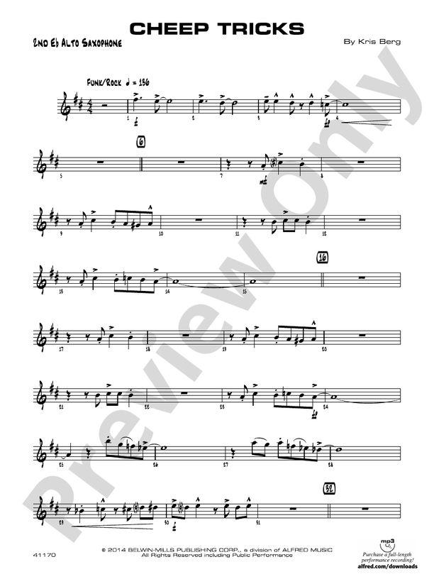 Cheep Tricks: 2nd E-flat Alto Saxophone: 2nd E-flat Alto Saxophone Part ...