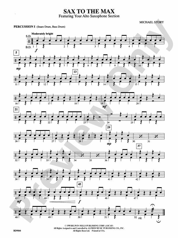 Sax to the Max (featuring your Alto Saxophone Section): 1st Percussion ...