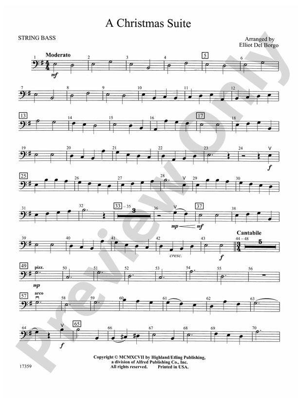 A Christmas Suite: String Bass: String Bass Part - Digital Sheet Music ...