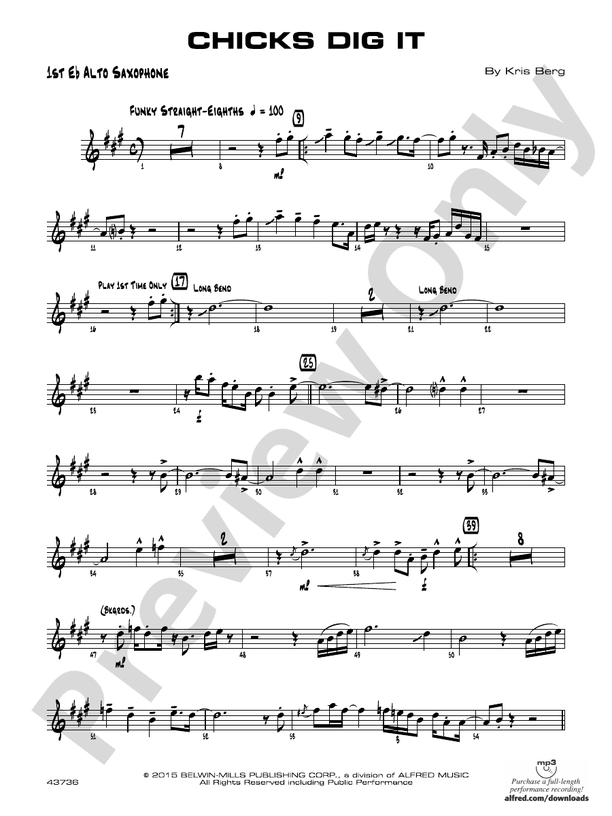 Chicks Dig It: E-flat Alto Saxophone: E-flat Alto Saxophone Part ...